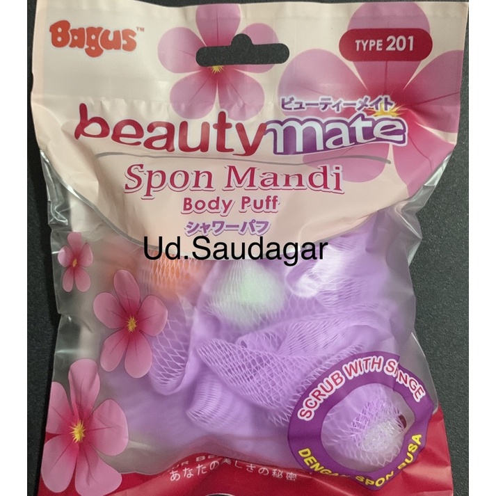 Jual Bagus Spon Mandi Beauty Mate Shower Puff Type 201 | Shopee Indonesia