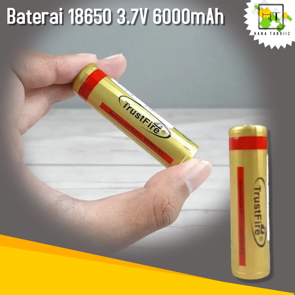Jual Baterai Senter Kepala 18650 3.7V 6000mAh dengan Button Top ...