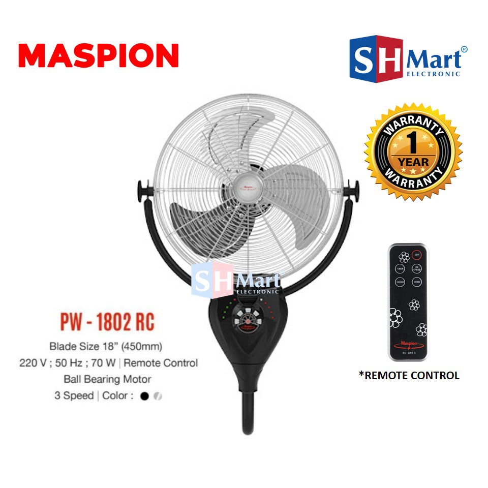 Jual Maspion Kipas Angin Dinding Wall Fan 18 INCH PW-1802RC / PW1802RC ...