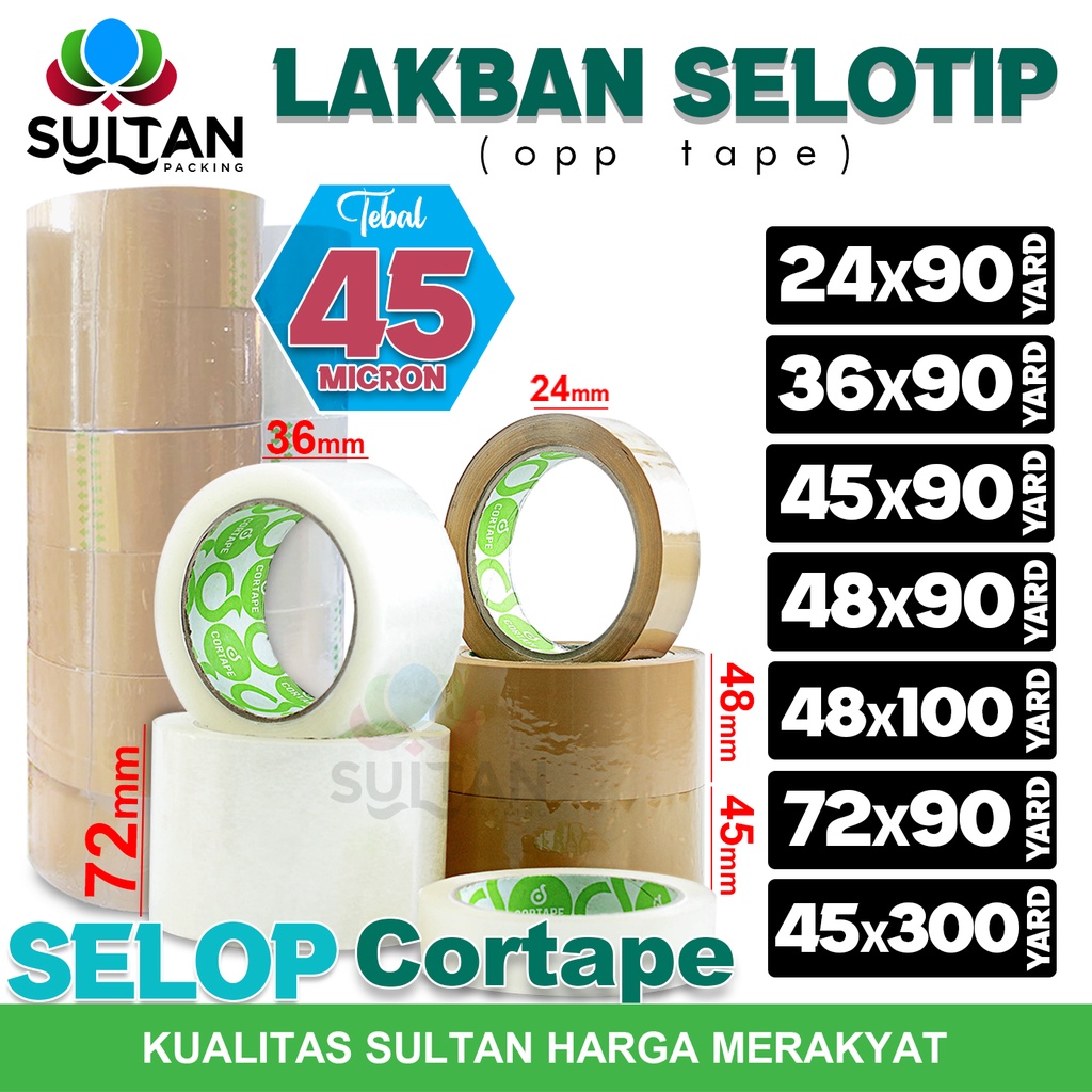 Jual Lakban Isolasi Selotip Plakban OPP Tape CORTAPE TERMURAH Varian ...