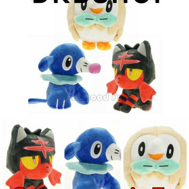 Jual Boneka Pokemon Gen 7 Rowlet Litten Popplio Pokemon Figure Pikacnu | Shopee Indonesia