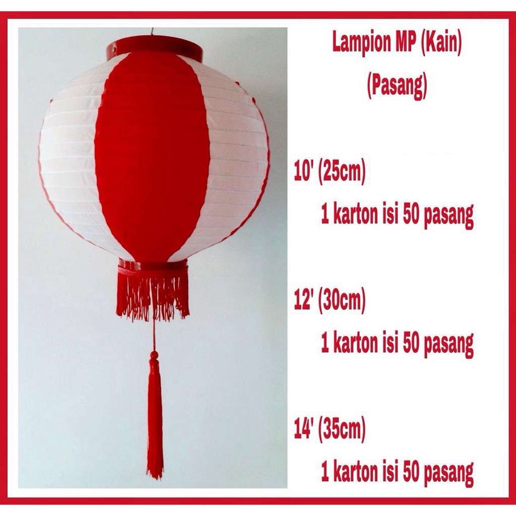 Jual YU YI PREMIM ORIGINAL Lampion hias bola bulat merah putih ...