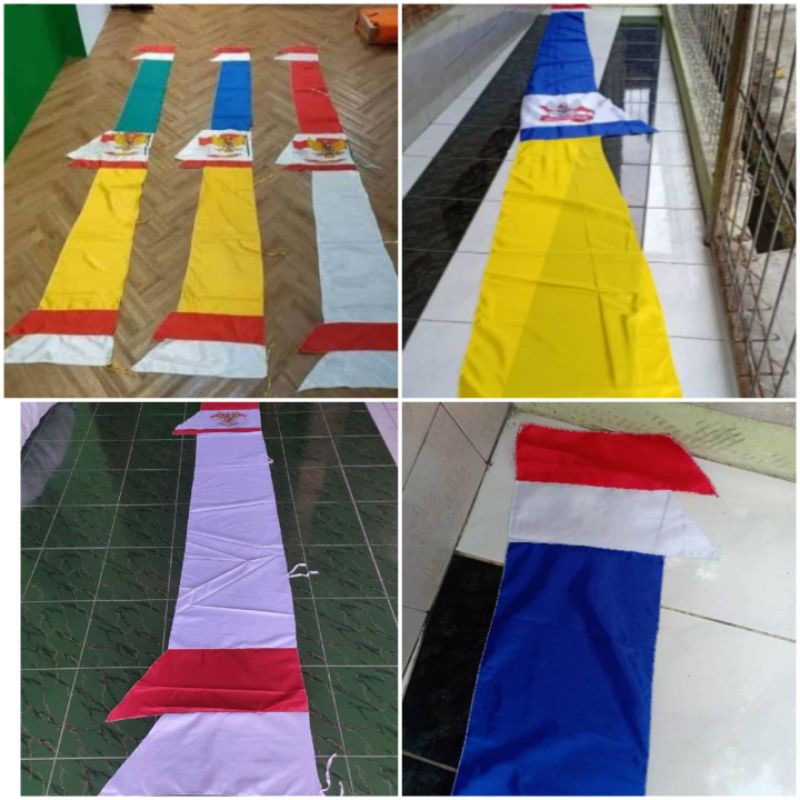 Jual Bendera umbul Umbul layur 4M merah putih / warna warni garuda bijian | Shopee Indonesia