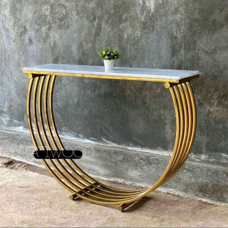 Jual Meja console minimalis modern stainless, meja pajangan marmer ...