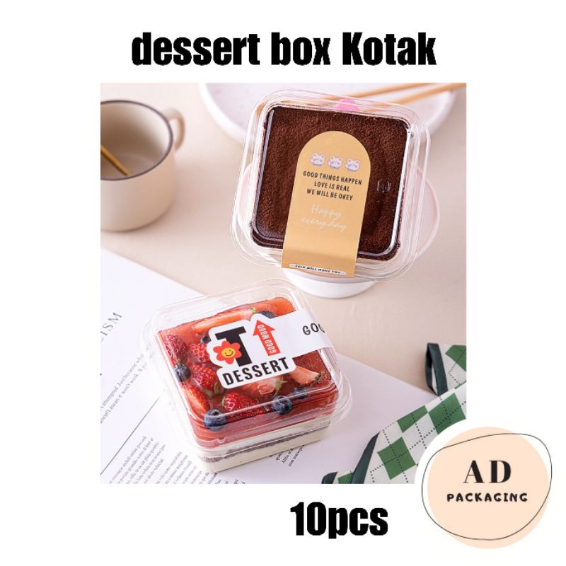 Jual 10pcs Korean Dessert Box Kotak Premium Dessert Cup Tiramisu Salad ...