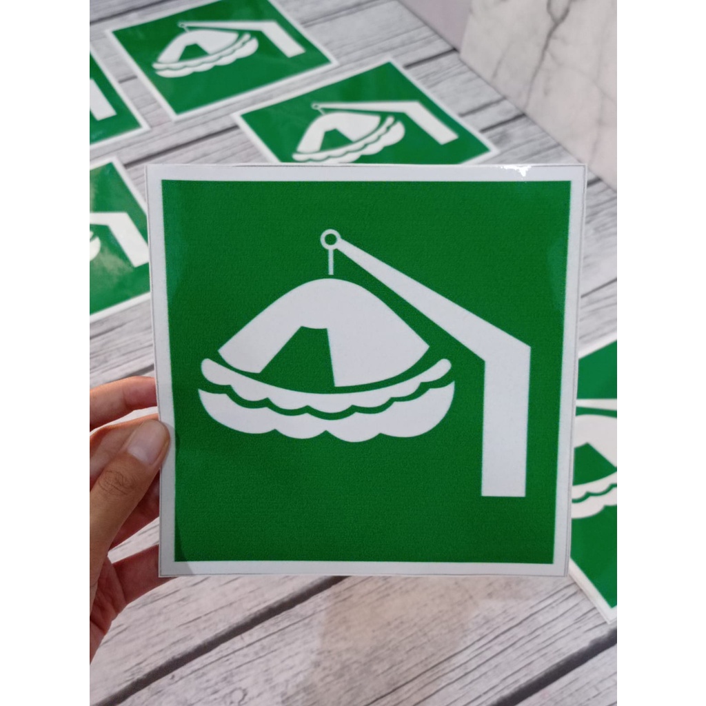 Jual STIKER SAFETY SIGN DAVIT LAUNCHED LIFERAFT / STIKER SAFETY GLOW IN ...