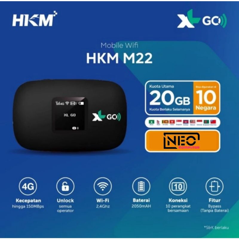 Jual MODEM MIFI HKM M22 MODEM PORTABLE 4G LITE UNLOCK SIM CARD XL ...