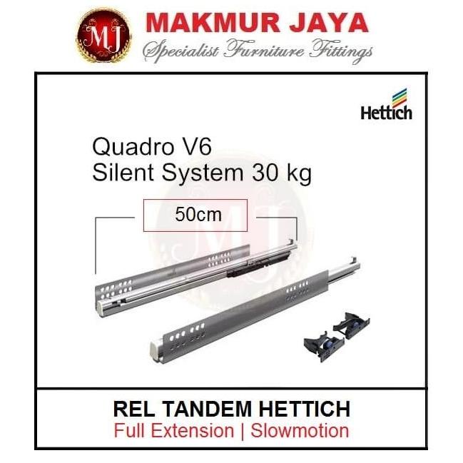 Jual Rel Laci Tandem Full Extension Slowmotion Hettich Quadro V6 - 50cm ...