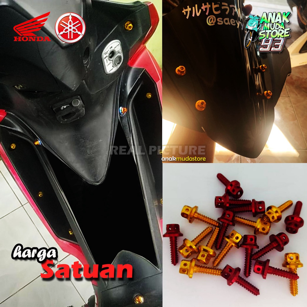 Jual (BP01) Baut Body Motor Mur Scrup Dasbor Probolt Body Motor ...