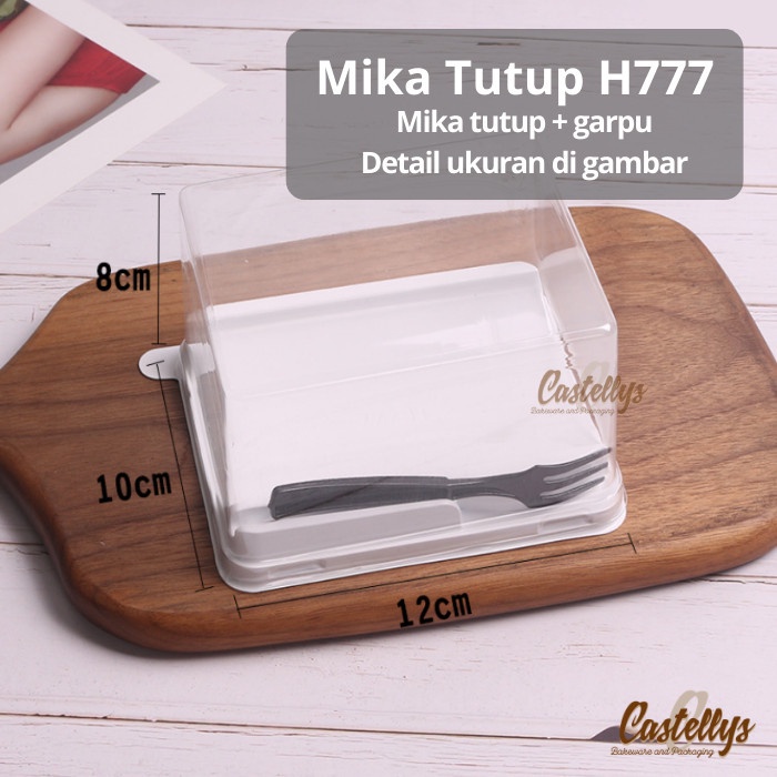 Jual Tray Mika Tutup H777 + Garpu Roll Cake Bolu Gulung Kue Tart Potong dll | Shopee Indonesia
