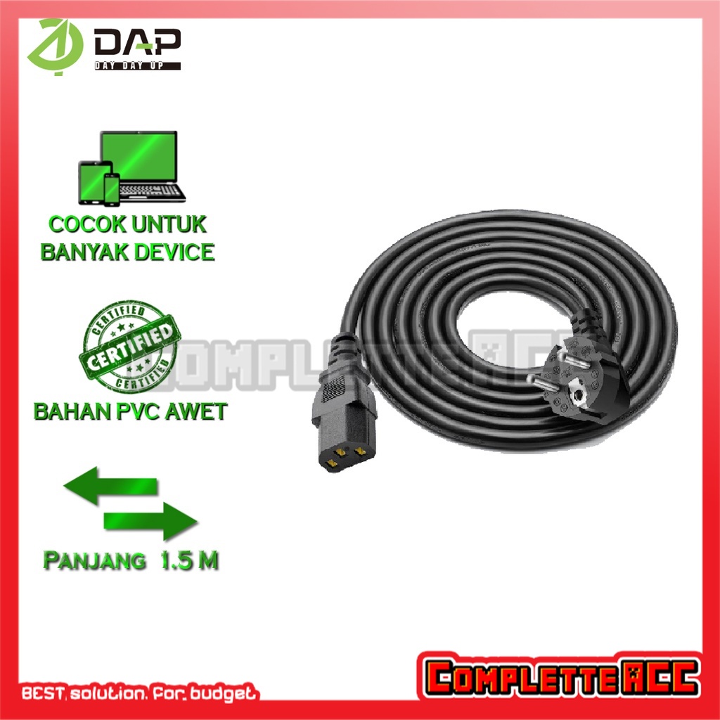 Jual DAP Kabel Power PC 150 cm Kabel Power Multifungsi Original Garansi 1 Tahun - D-H03 | Shopee ...