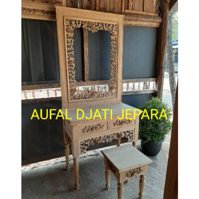 Jual Meja rias ukir jati jepara kaca cermin tolet full ukiran | Shopee ...