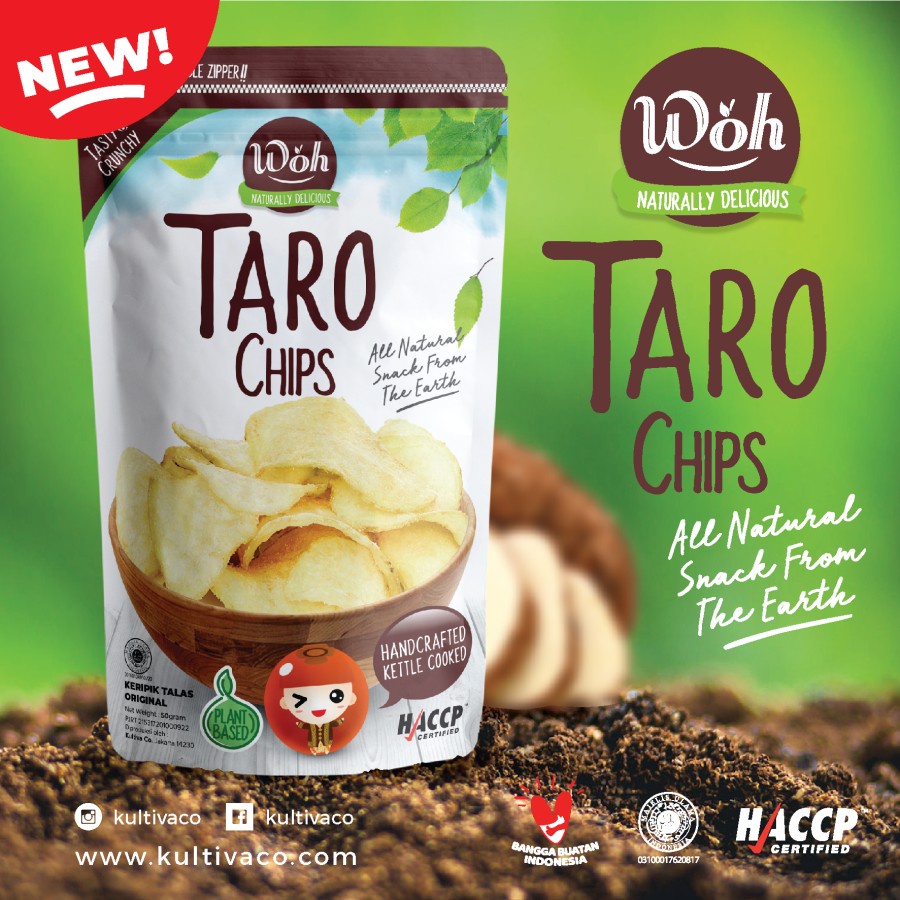 Jual WOH - TARO CHIPS KERIPIK TALAS 50 GRAM | Shopee Indonesia