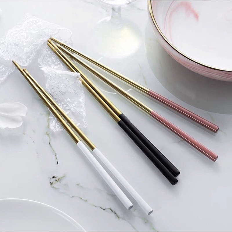 Jual Chopsticks Gold Stainless Steel / Sumpit Makan Emas / Cutlery ...