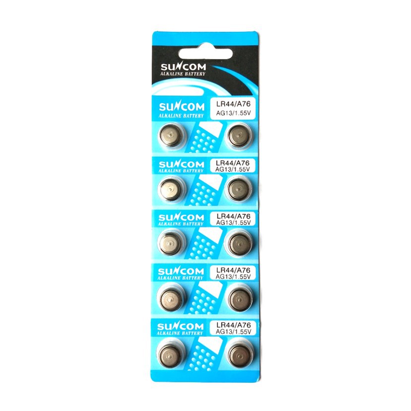 Jual Baterai Suncom LR44 Battery Original 1,55V 10pcs | Shopee Indonesia