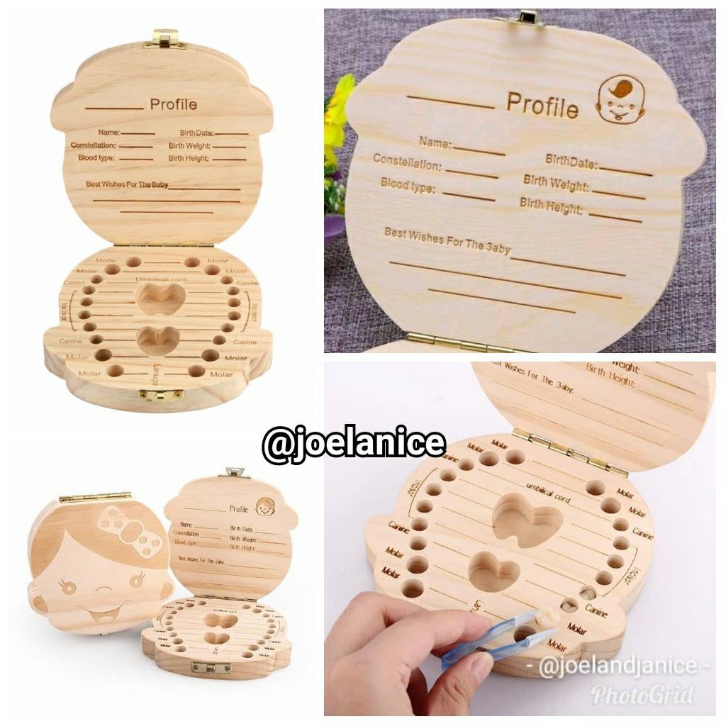 Jual Solid Wood Box/Tempat Simpan Gigi Susu Anak/Tempat Koleksi Gigi ...