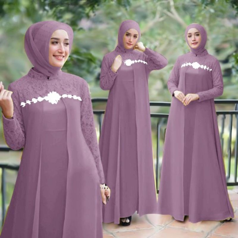 Jual ERINA- GAMIS GAUN BAJU DRESS BRUKAT BROKAT IMPORT S M L XL XXL ...