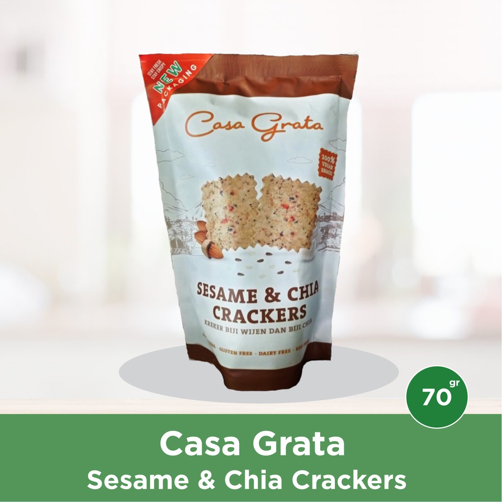 Jual Casa Grata Sesame & Chia Crackers - 70 gr | Shopee Indonesia