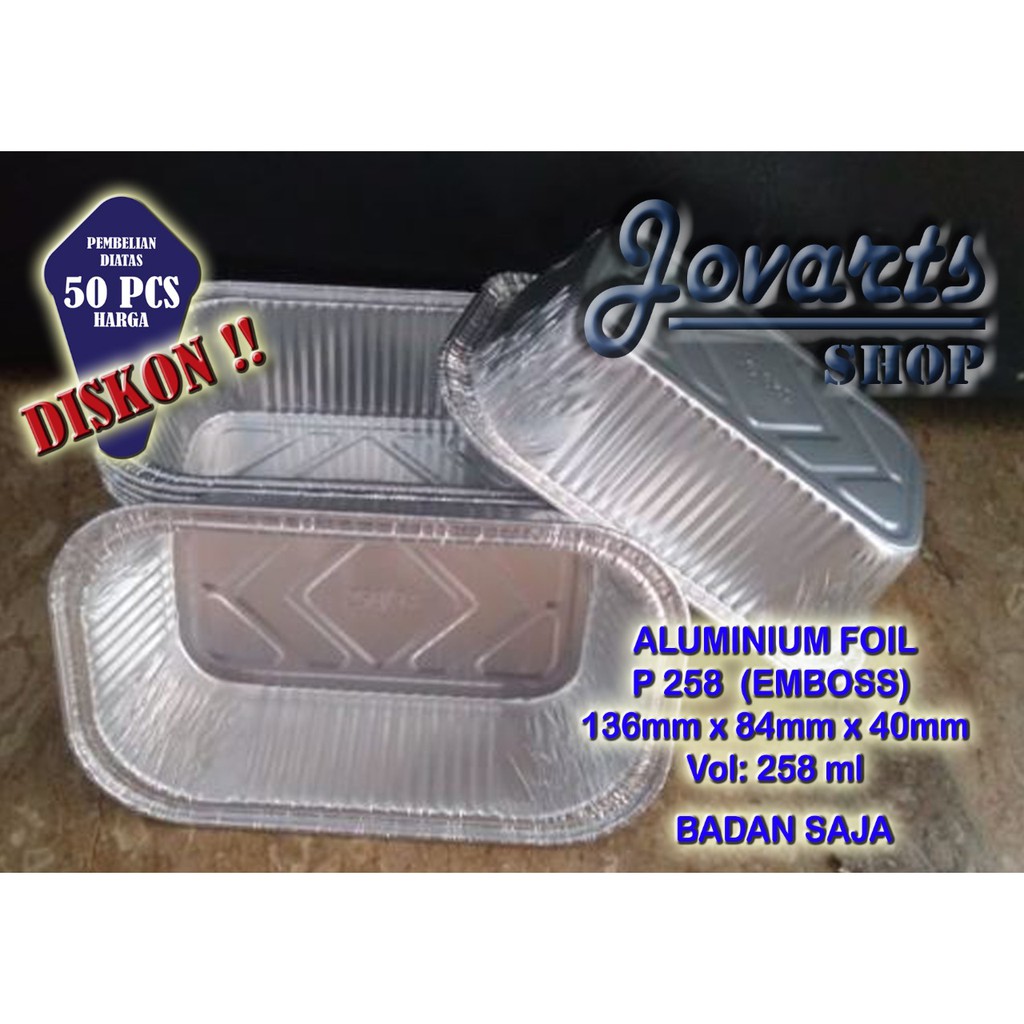 Jual P 258 Badan Alu Foil Cup Aluminium Alumunium Pastel makaroni schotel mirip OX 250 | Shopee ...