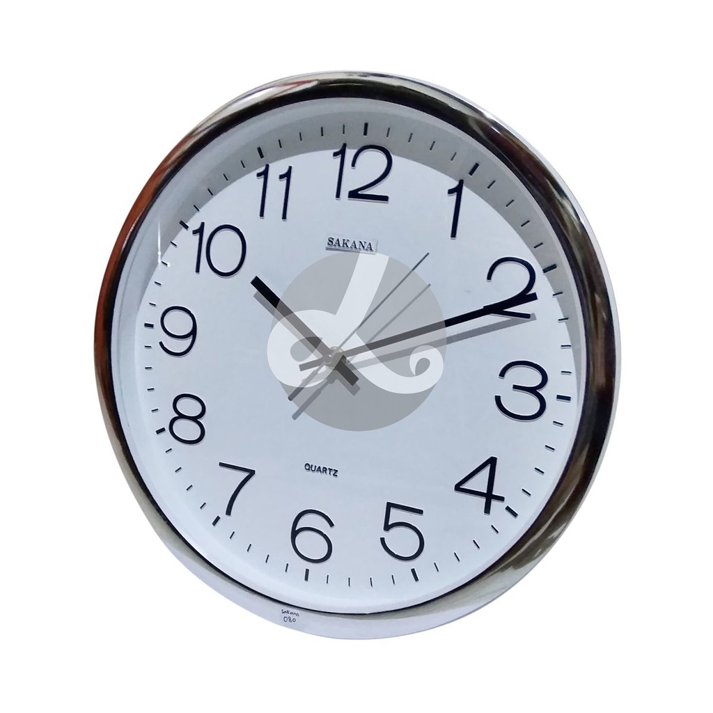 Jual Jam Dinding Rumah Bulat Clock Sakana 080 Motif Putih Polos ...