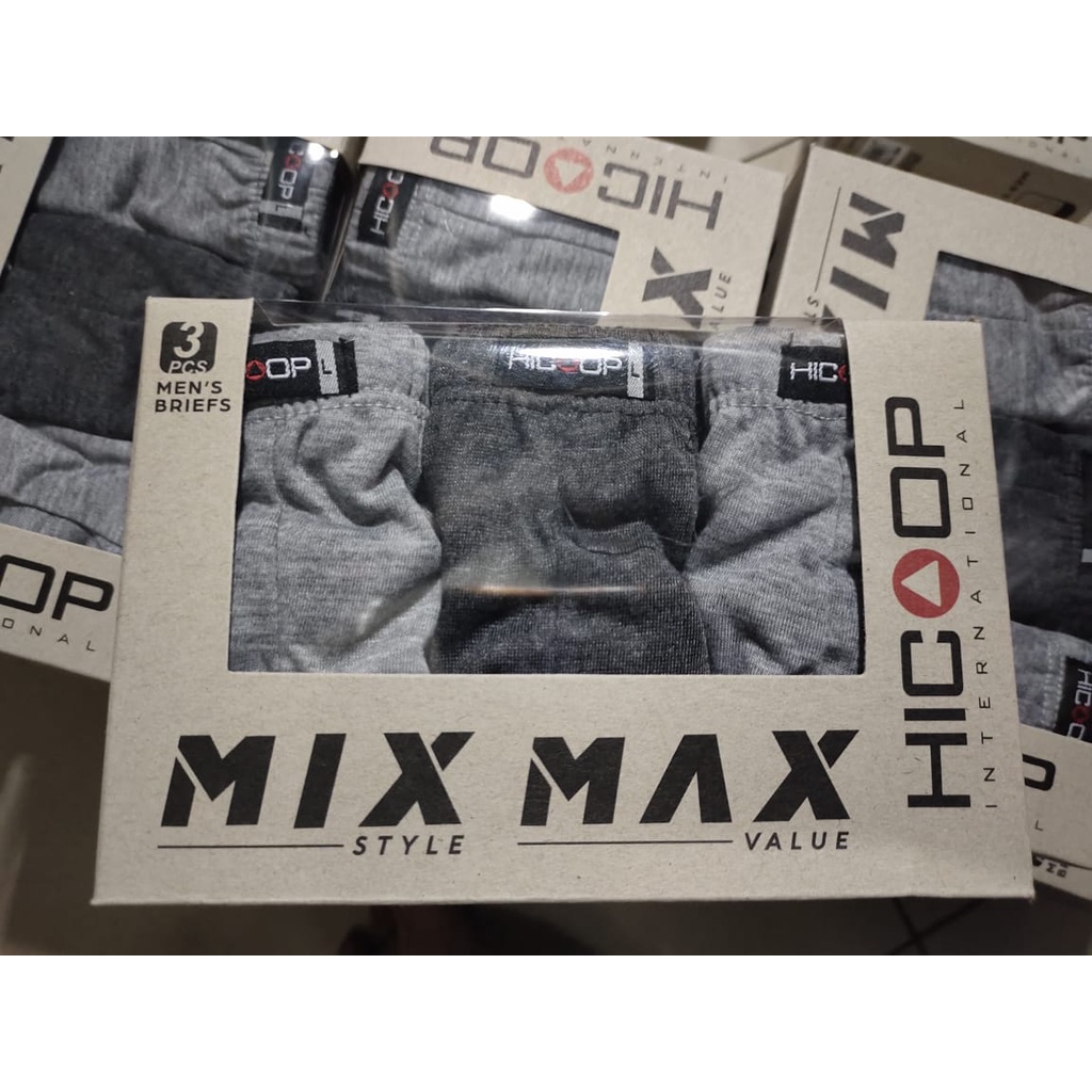 Jual CELANA DALAM PRIA HICOOP MIX MAX HB-737 MX 100% ORIGINAL. ISI 3 ...
