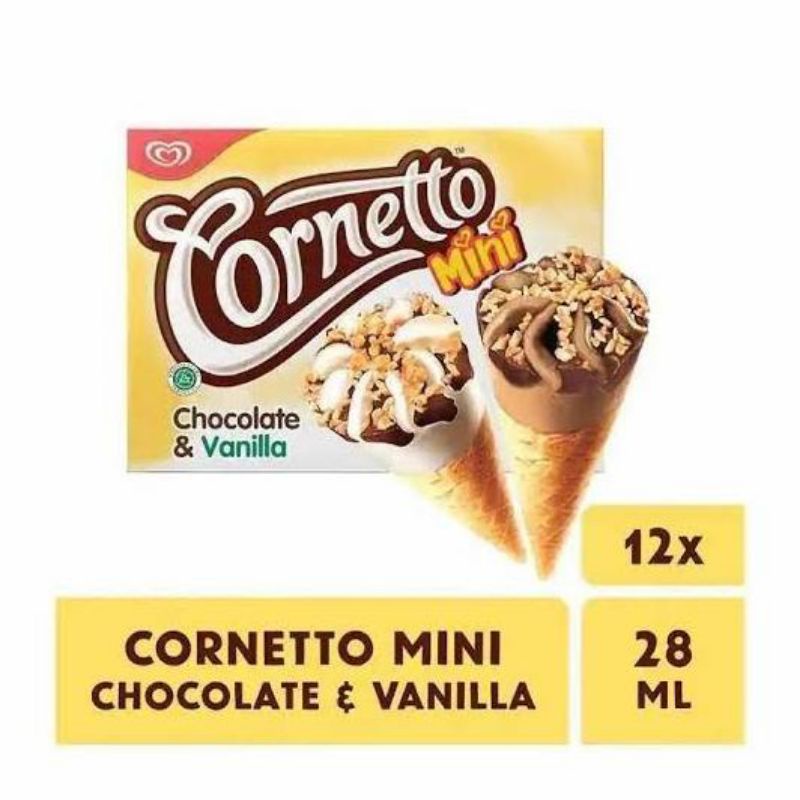 Jual Cornetto Mini Chocolate & Vanilla 12x28ML | Shopee Indonesia