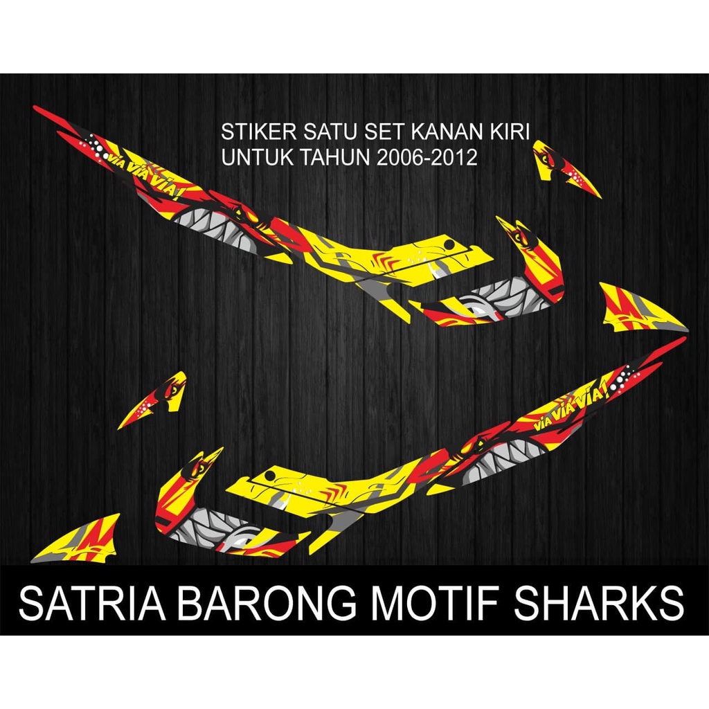 Jual STIKER STRIPING DECAL SATRIA FU BARONG TAHUNN 2006-2012 SHARKS ...