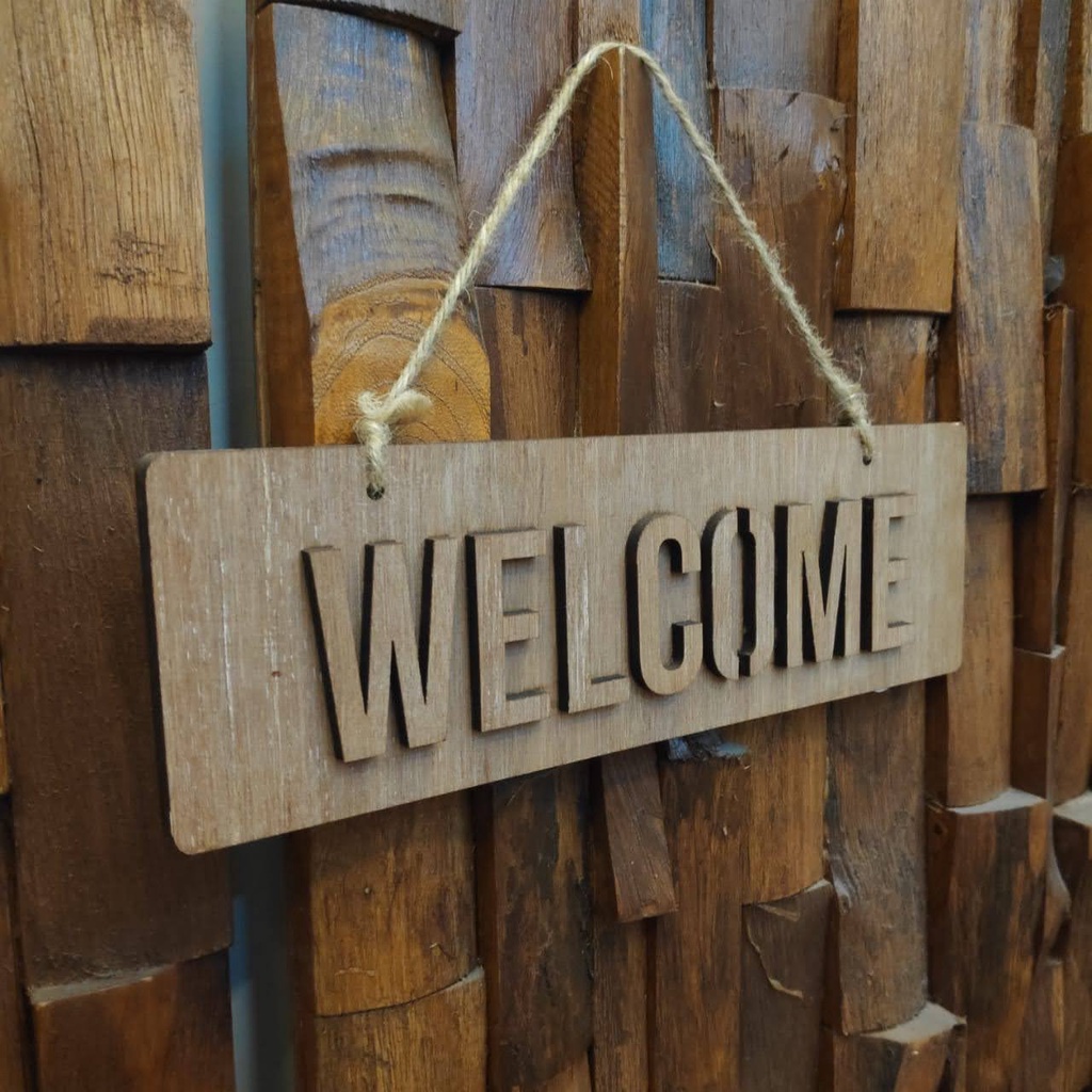 Jual PAPAN GANTUNG KAYU WELCOME THANKYOU WOODEN HANGING SIGN | Shopee ...