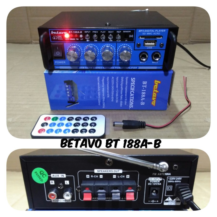 Jual AMPLI MINI BETAVO BT 188A POWER AMPLIFIER MOBIL | Shopee Indonesia