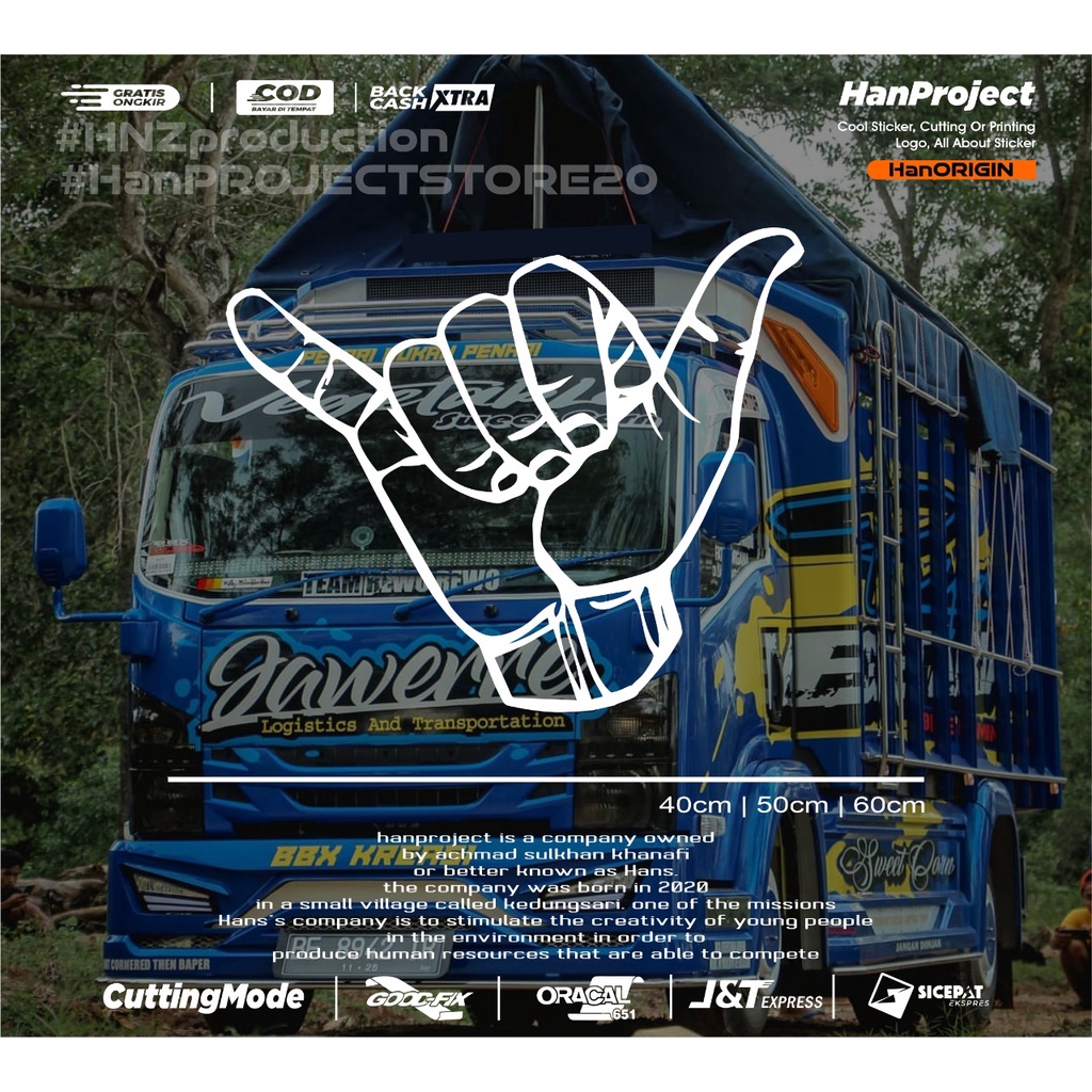 Jual STICKER KACA MOBIL PICK UP DAN TRUK GAMBAR TANGAN OLENG TERBARU ...
