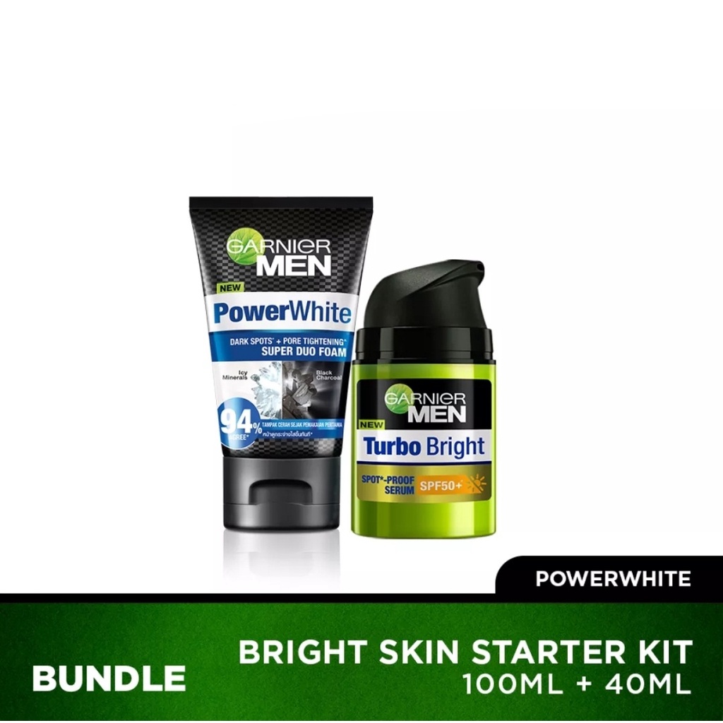 Jual Paket Garnier men Turbo Brightening Serum SPF 50 40ml + Foam 100ml Paket Pencerah Pria ...