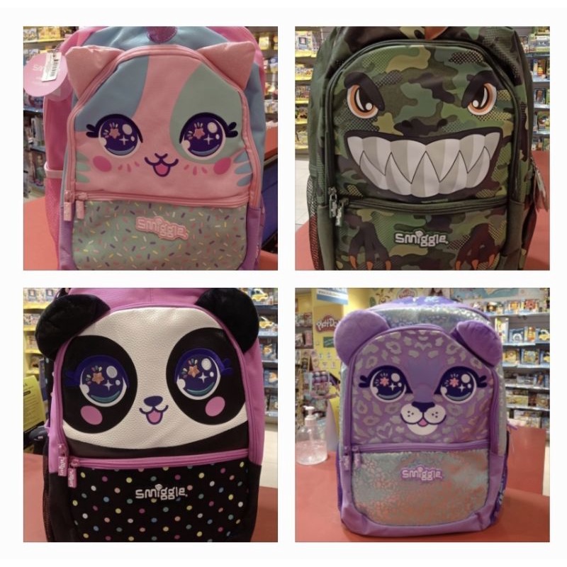 Jual Smiggle Best Budz Backpack tas ransel cat panda tiger shark dino ...