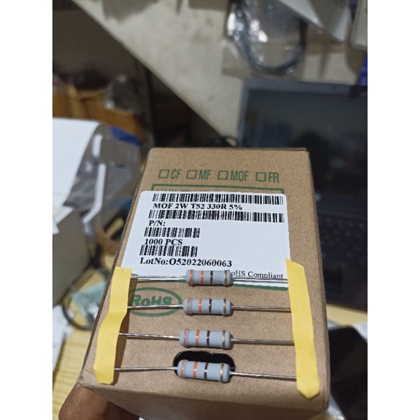 Jual Resistor 330ohm 2watt Taiwan per 10pcs | Shopee Indonesia