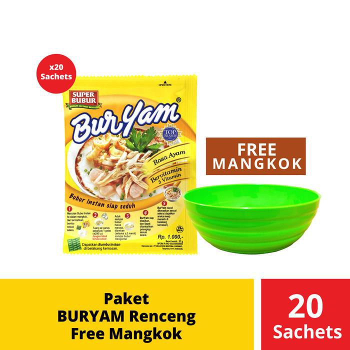 Jual Paket Buryam Renceng 20 Sachets Free Mangkok | Shopee Indonesia