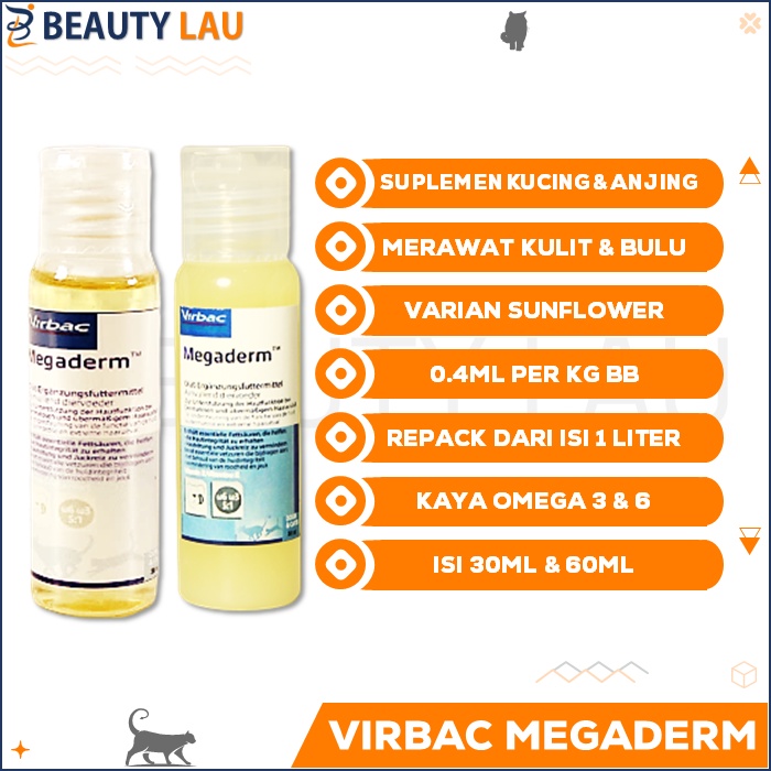 Jual MEGADERM VIRBAC REPACK 30ML 60ML SUPPLEMEN SUPLEMEN VITAMIN BULU ...