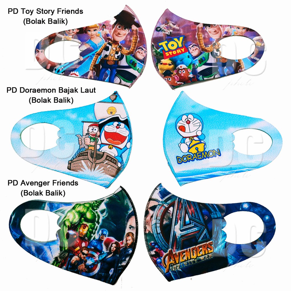 Jual TGA Masker Anak Kecil Scuba Premium Karakter Doraemon Toy Story ...
