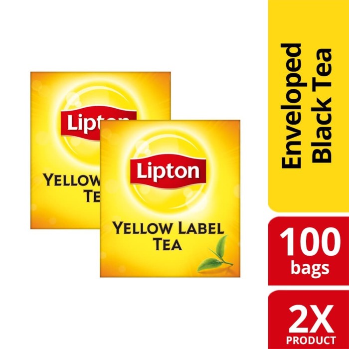 Jual Lipton Yellow Label Black Tea Bags Enveloped 100's Twin Pack ...