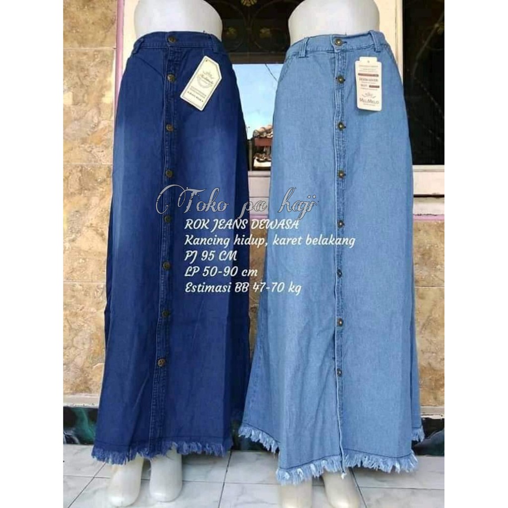 Jual ROK JEANS KANCING WANITA DEWASA | Shopee Indonesia