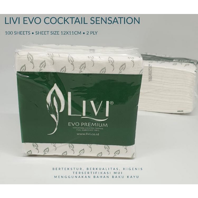 Jual Tissue LIVI EVO COCKTIAL PREMIUM Sensation Napkin 100 Sheets Tisue ...