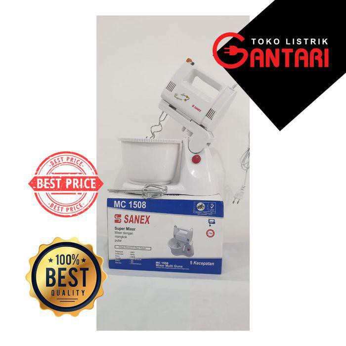 Jual MIxer Plus Mangkok Kapasitas 2 Liter Murah Sanex MC 1508 Dengan 5 Kecepatan | Shopee Indonesia