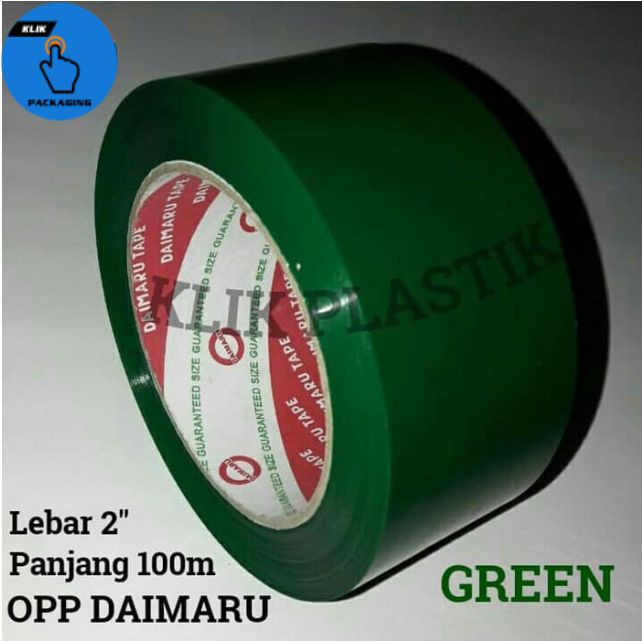 Jual ISOLASI HIJAU 100M/SELOTIP/LAKBAN DAIMARU/OPP/TAPE/LAKBAN POLOS | Shopee Indonesia