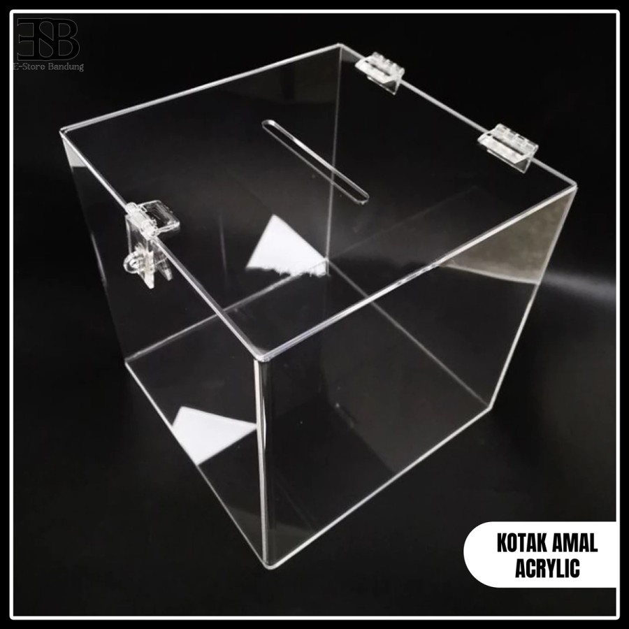 Jual Kotak Saran dan Tips / Kotak Amal / Box Acrylic Bening 12cm x 12cm ...