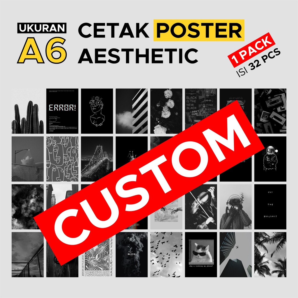 Jual [1 PACK] Poster A6 Aestetik Custom ( isi 32 pcs ) | Shopee Indonesia