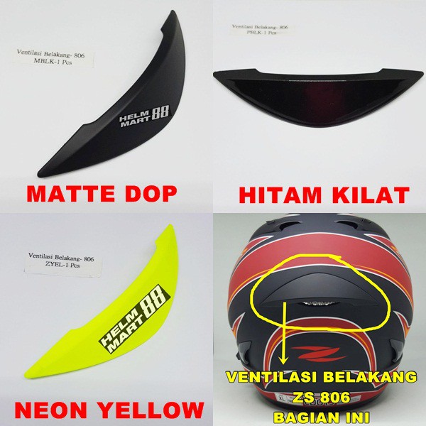 Jual Ventilasi Belakang Helm ZEUS 806 Full Face Ventilasi ZS806 ...
