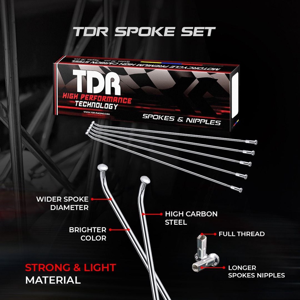 Jual Ruji Motor TDR Semua Ukuran Ring 14, 17 Chrome Jari Jari Ukuran 89 ...