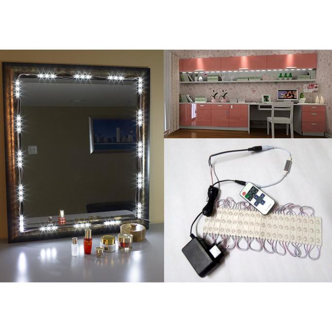Jual Lampu Led Strip Kaca Cermin Rias 60 Led Banyak Mode Dengan Remote ...