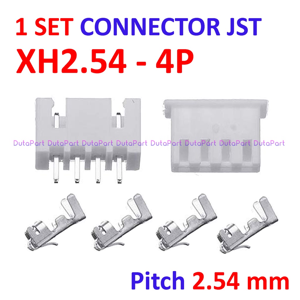 Jual 1 SET Connector JST XH2.54 - 4P - Male Female Pin Kaki Lurus 2.54mm | Shopee Indonesia
