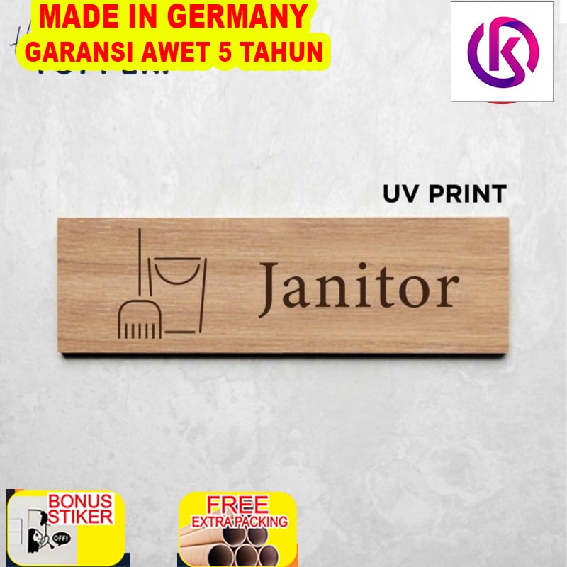 Jual Terlaris Signage Ruang Janitor Sign Board UV Print Kayu - Kyoto ...