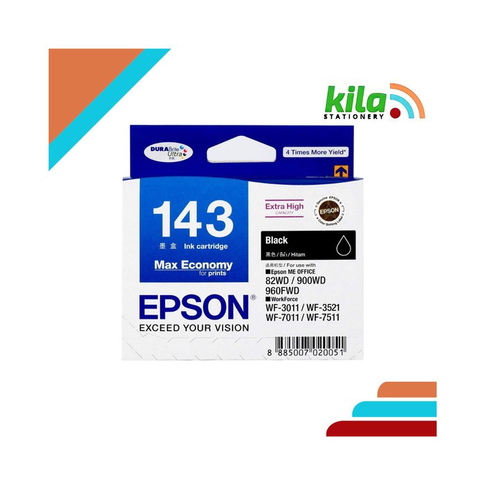 Jual Tinta Epson 143 Black = ME Office 82WD, 900WD, 960FWD, WF-7511 ...