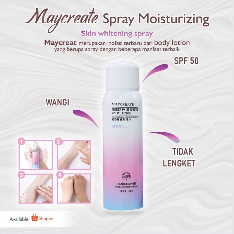 Jual Maycreate Spray Whitening Instan Original | Shopee Indonesia